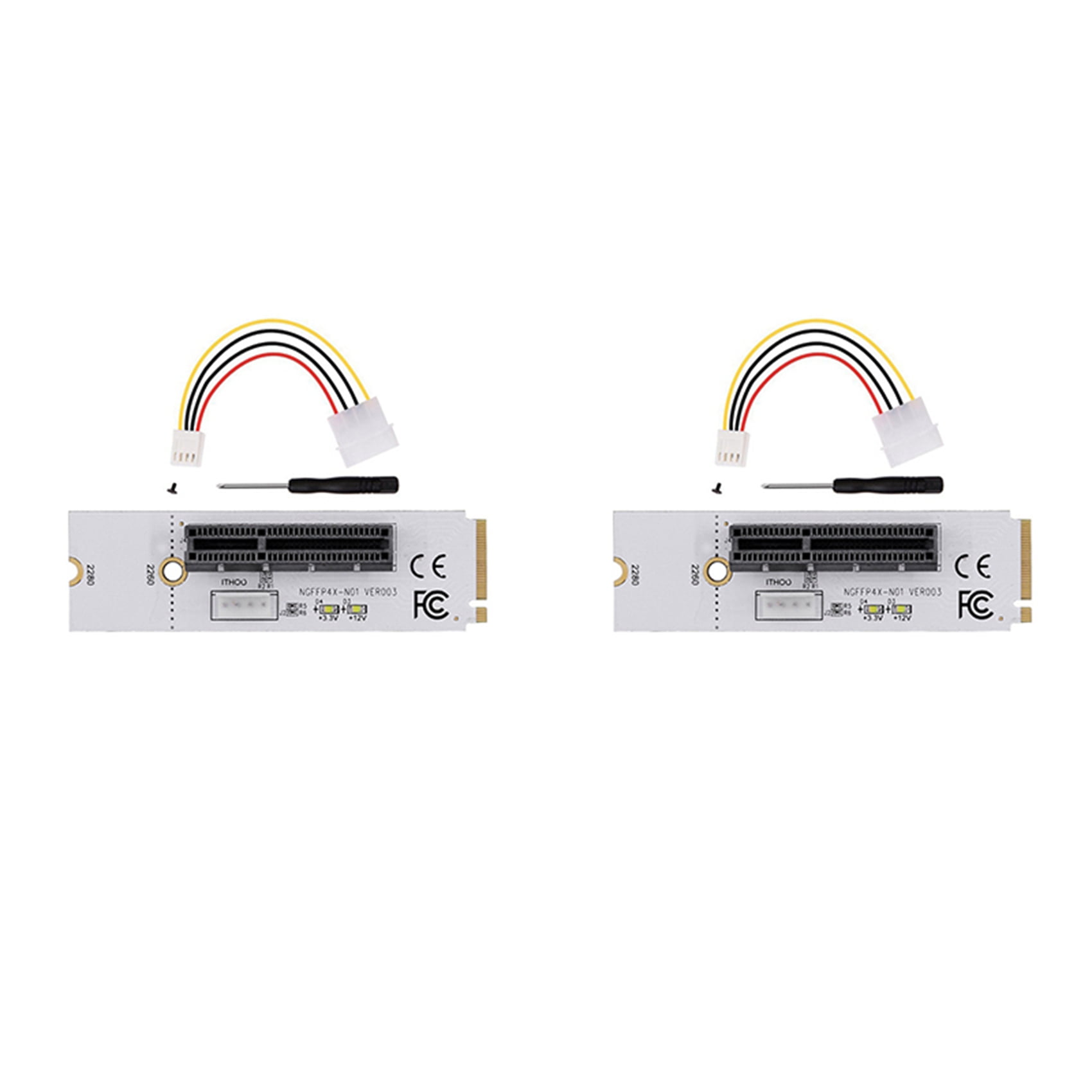 2X M.2 Key M to PCI-E 1X 4X Adapter Card to NGFF 4X Signal M.2 NVMe ...