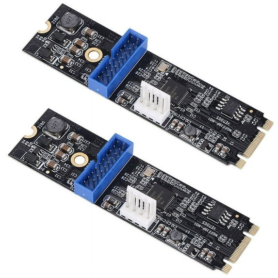 2X M.2 NGFF NVME to USB 3.0 19Pin Header Convert Card NGFF to 2 Port ...