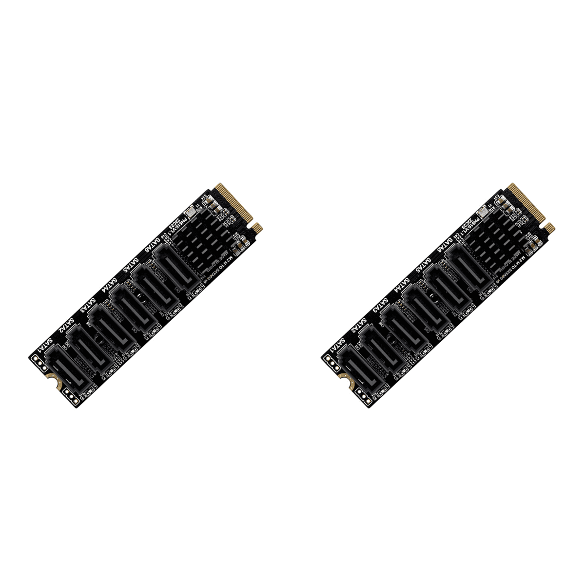 2X M.2 NVME PCI-E PCIE X4 X8 X16 to 6 Port 3.0 SATA Adapter Card Riser ...