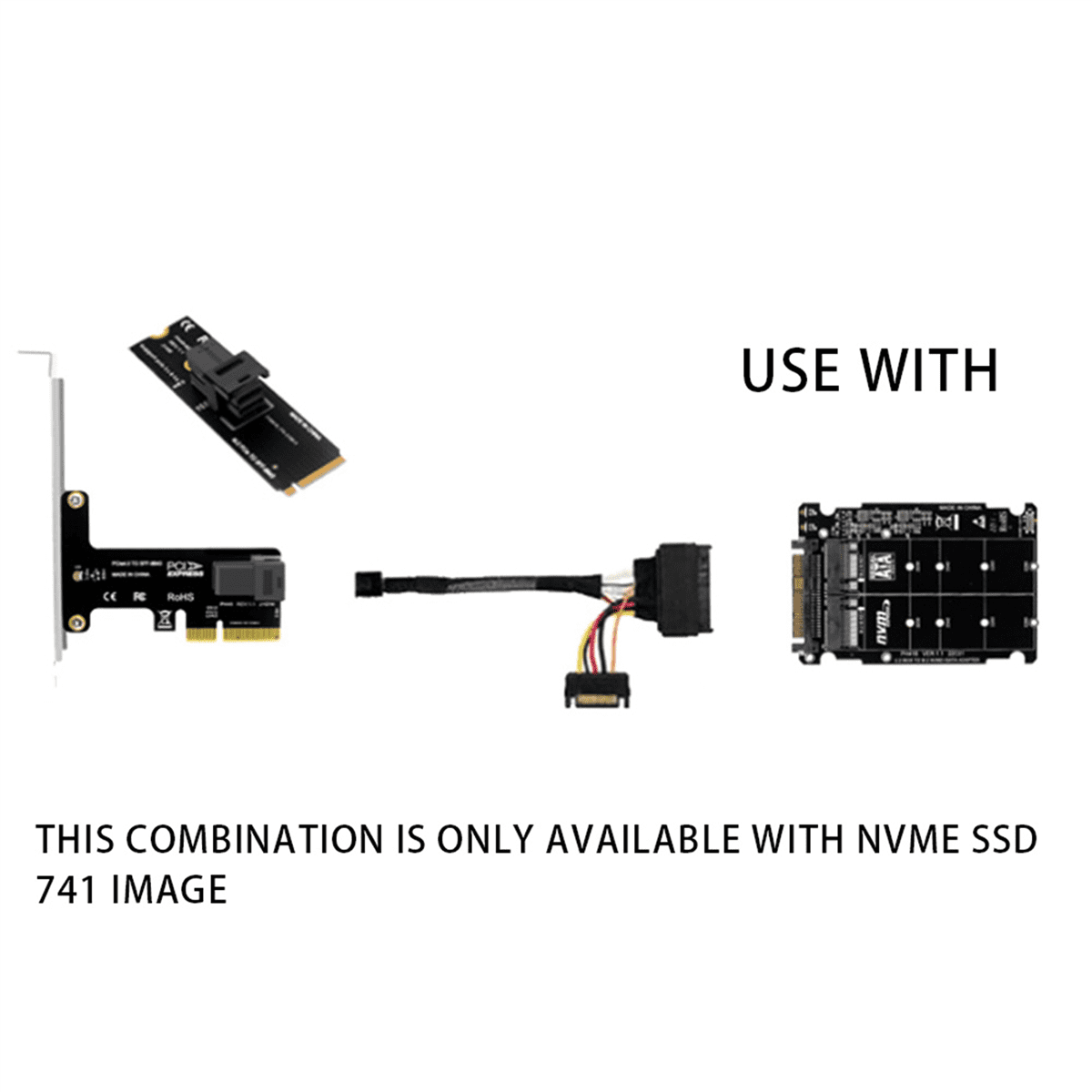 2X M.2 SSD To U.2 Adapter 2In1 M.2 NVMe And SATA-Bus NGFF SSD To PCI-E ...