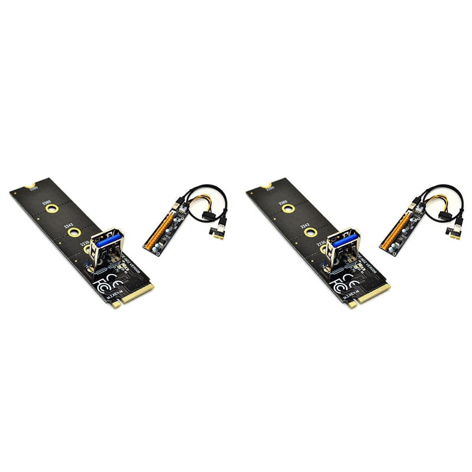 2X M.2 to PCI-E X16 NGFF Slot Adapter Card+PCIE 1X to 16X 6Pin Graphics ...