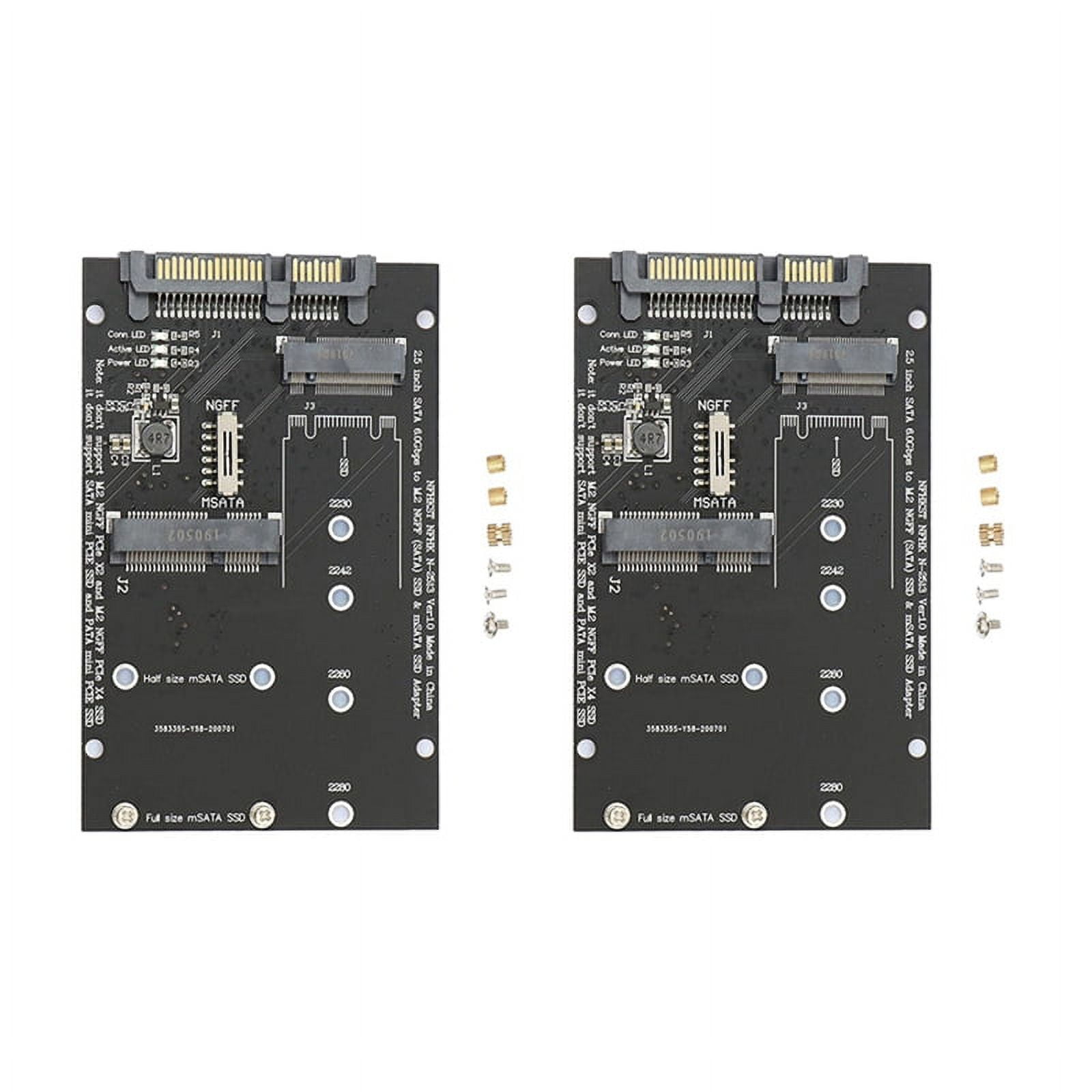 2X M2 to Sata 2.5Inch M2 SSD Adapter Msata to Sata NGFF MSATA SSD to ...