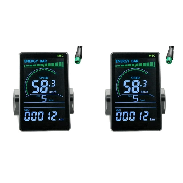 2X M6C Electric Bike LCD Display Meter 24V-60V E Scooter LCD Panel ...