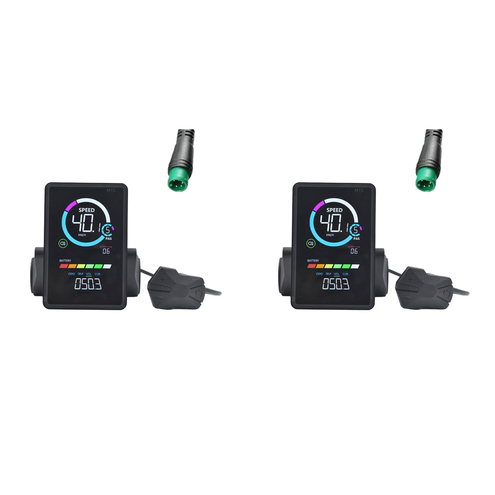 2X M7C-2 Electric Bike LCD Display Meter 36V 48V 60V E Scooter Panel ...