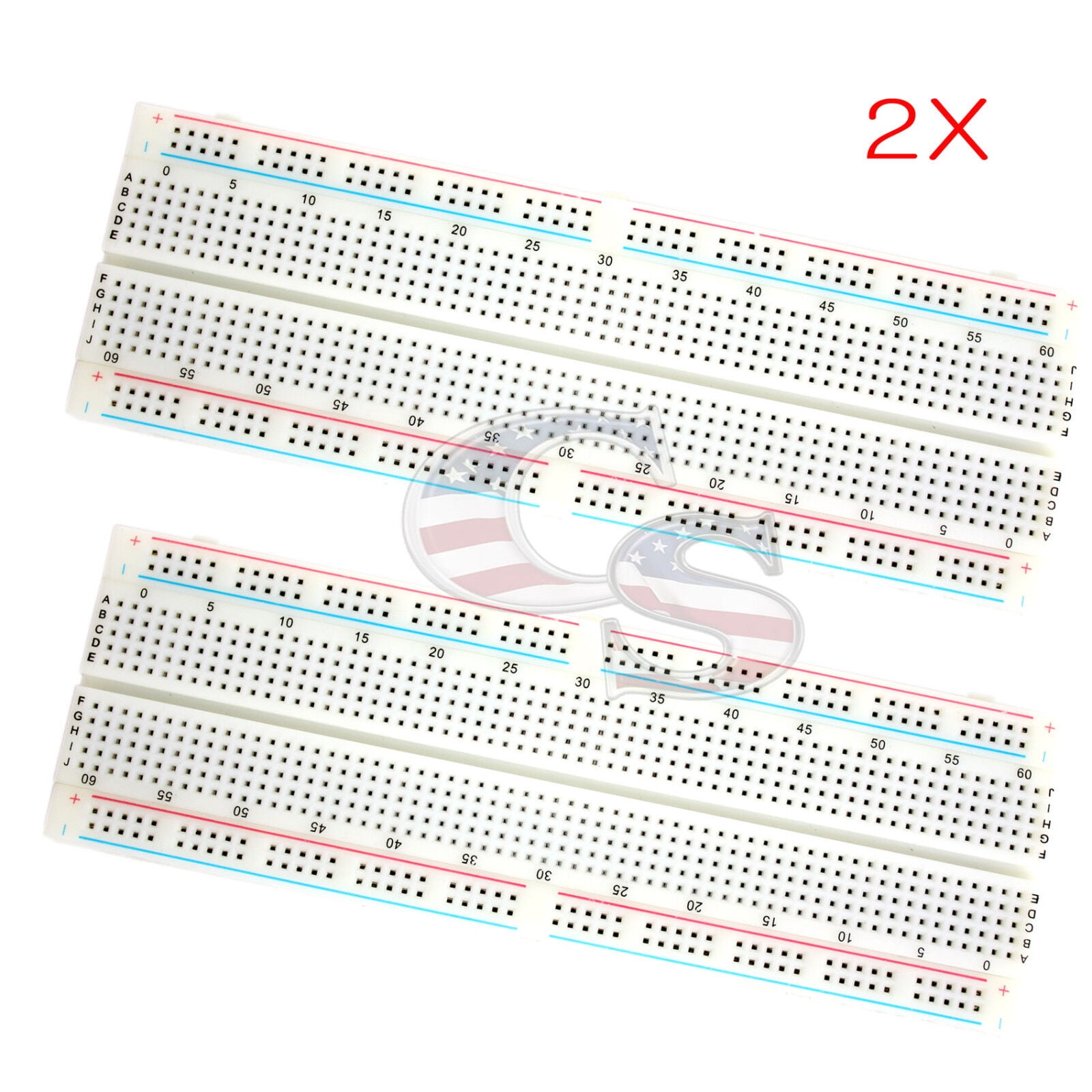 2X MB-102 830 Point Prototype PCB Solderless Breadboard Protoboard - Walmart.com
