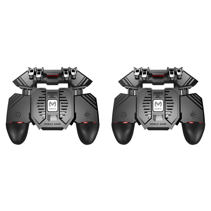 2X MEMO AK77 Game Trigger Phone Cooler Fan Controller with Fan Mobile Trigger Joystick(1200MAh ...