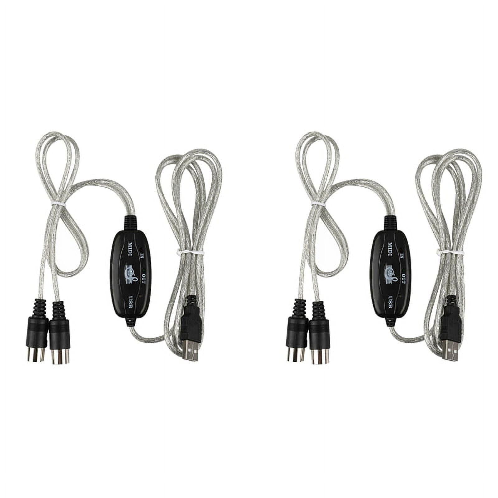 2X MIDI to USB Cable Converter Connector PC to Synthesizer Music ...