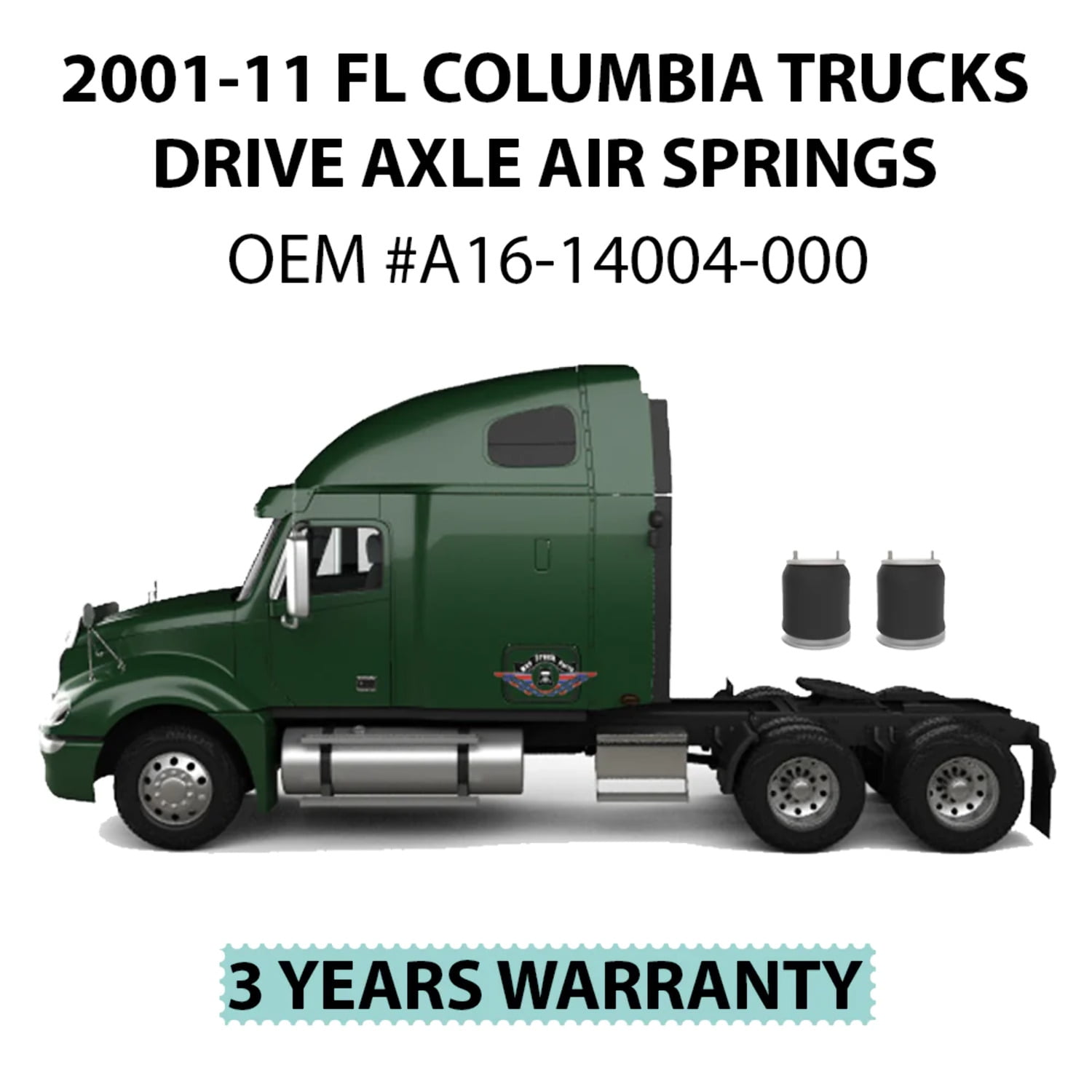 2X MVP 2001-2011 COLUMBIA TRUCKS DRIVE AXLE AIR SPRINGS Compatible for ...