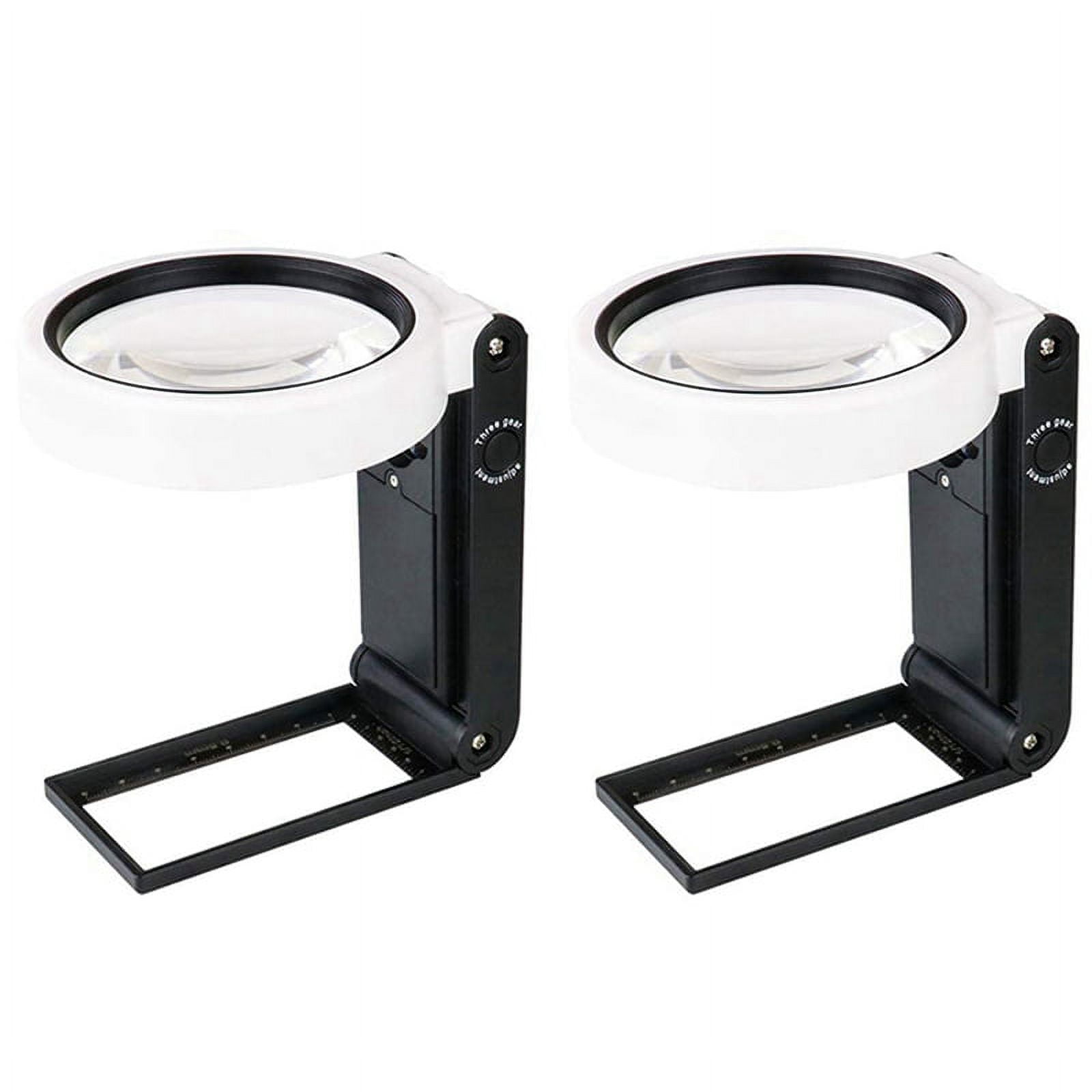 2X Magnifying Glass with Light and Stand, Hands Free Handheld 6X 25X ...