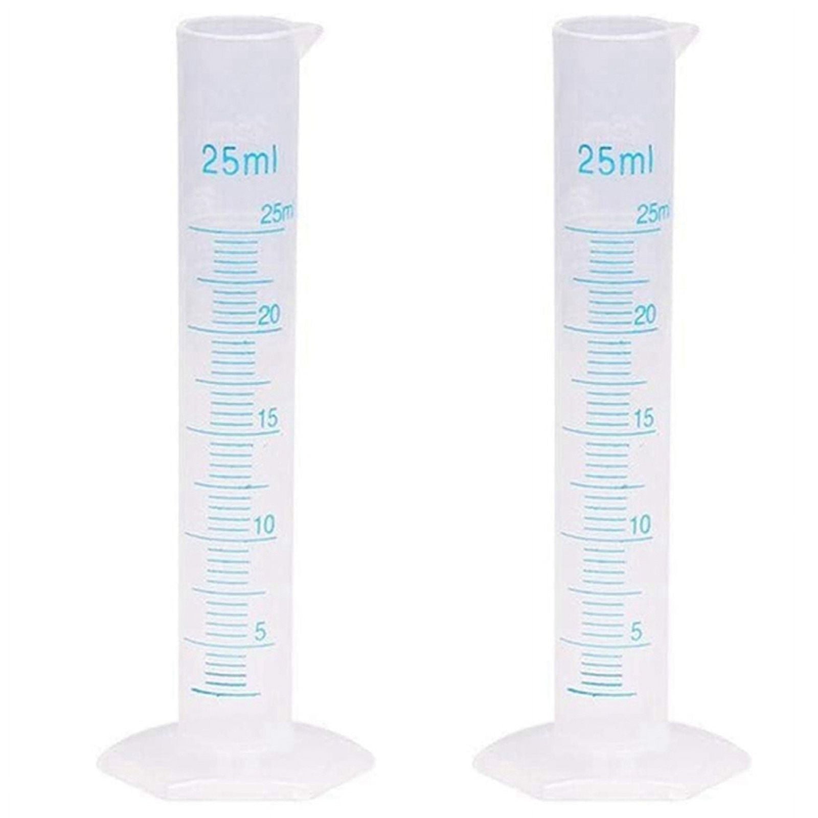 2X Measuring Cylinder Plastic Graduated Tube Tool for Lab(25Ml ...