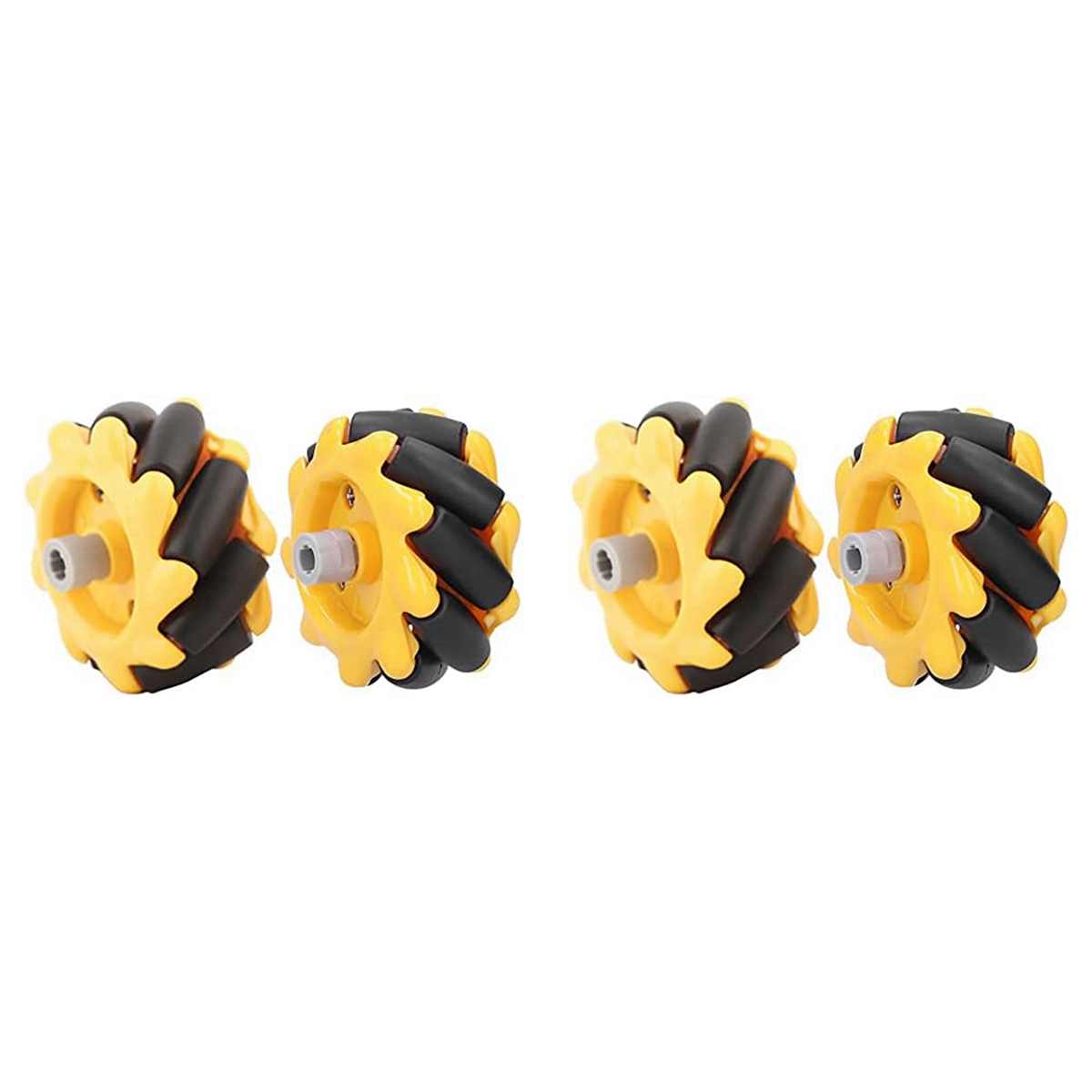 Diy Motor Car Kit 60mm Yellow Mecanum Wheels - 2 Pair Omni-Directional ...