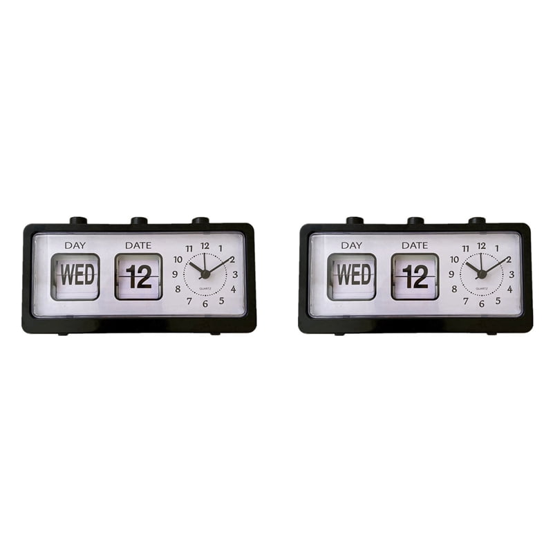 2X Mechanical Alarm Clock Novelty Flip Clock Desktop Digital Clock with ...
