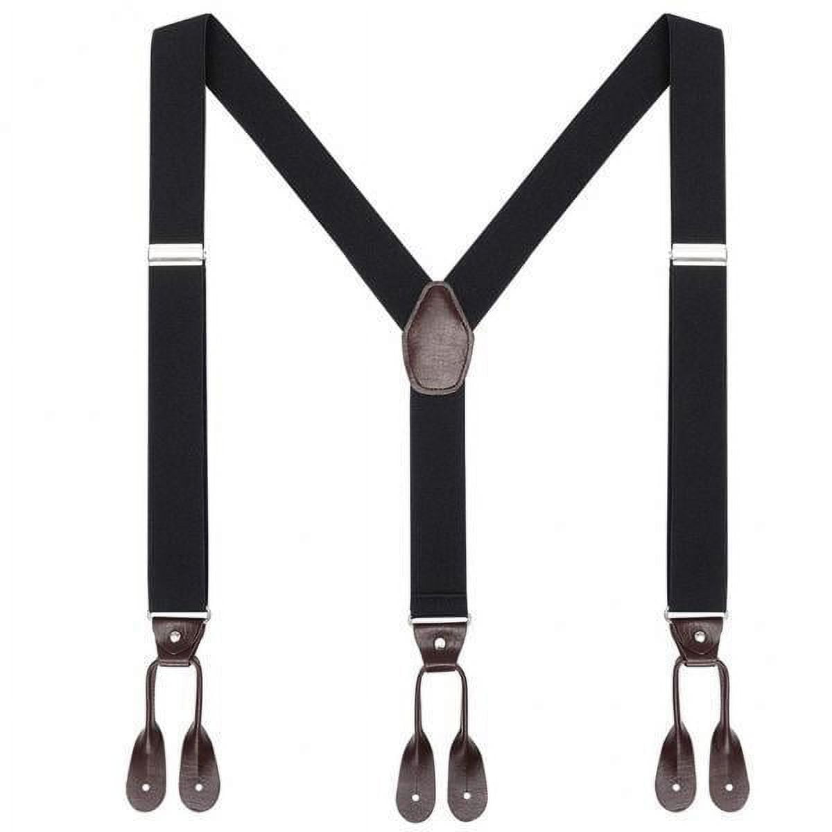 2X Mens Button End Suspenders Adjustable Elastic Y Shape Pants Tuxedo ...