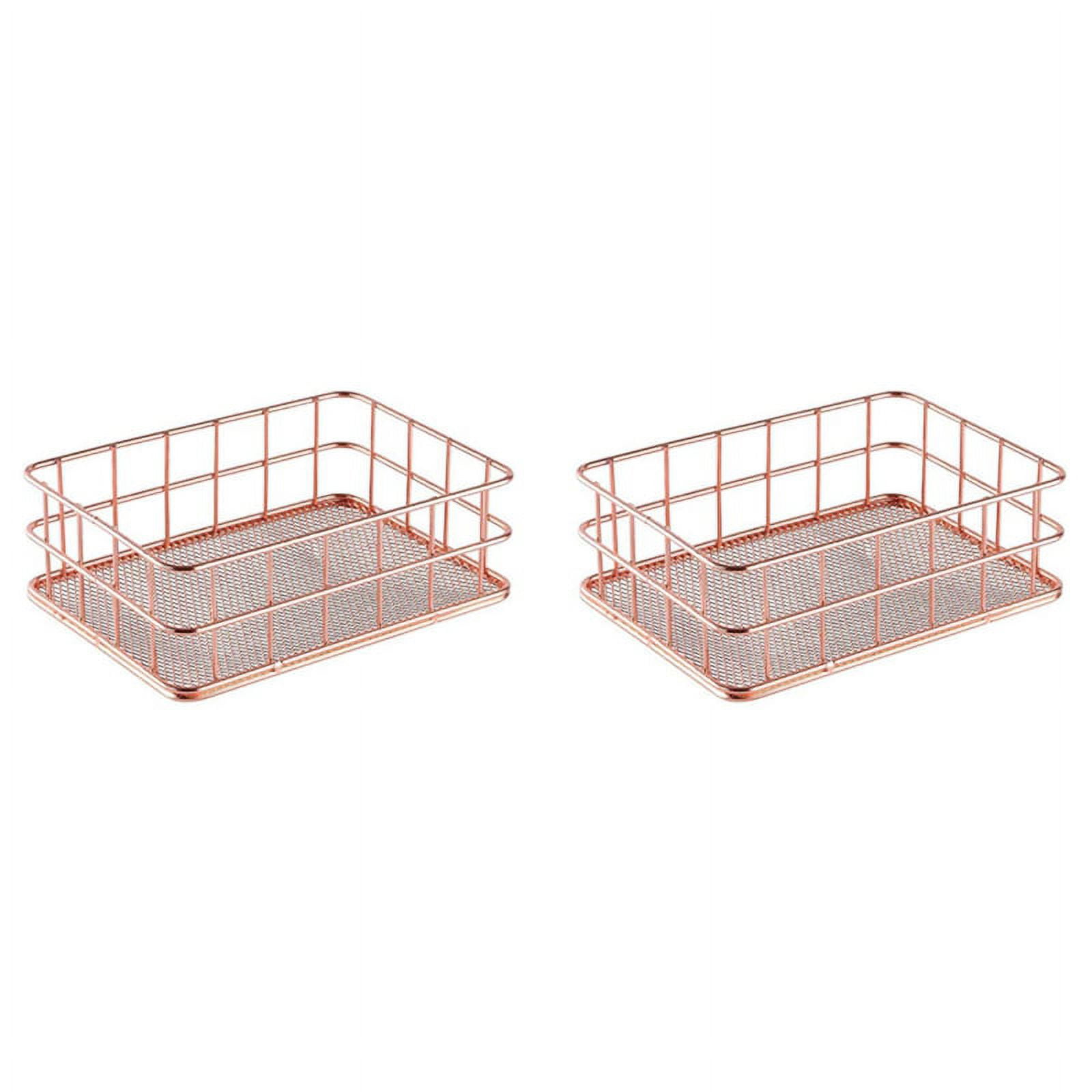 2X Metal Storage Basket Storage Box Iron Grid Storage Tray Net Basket ...