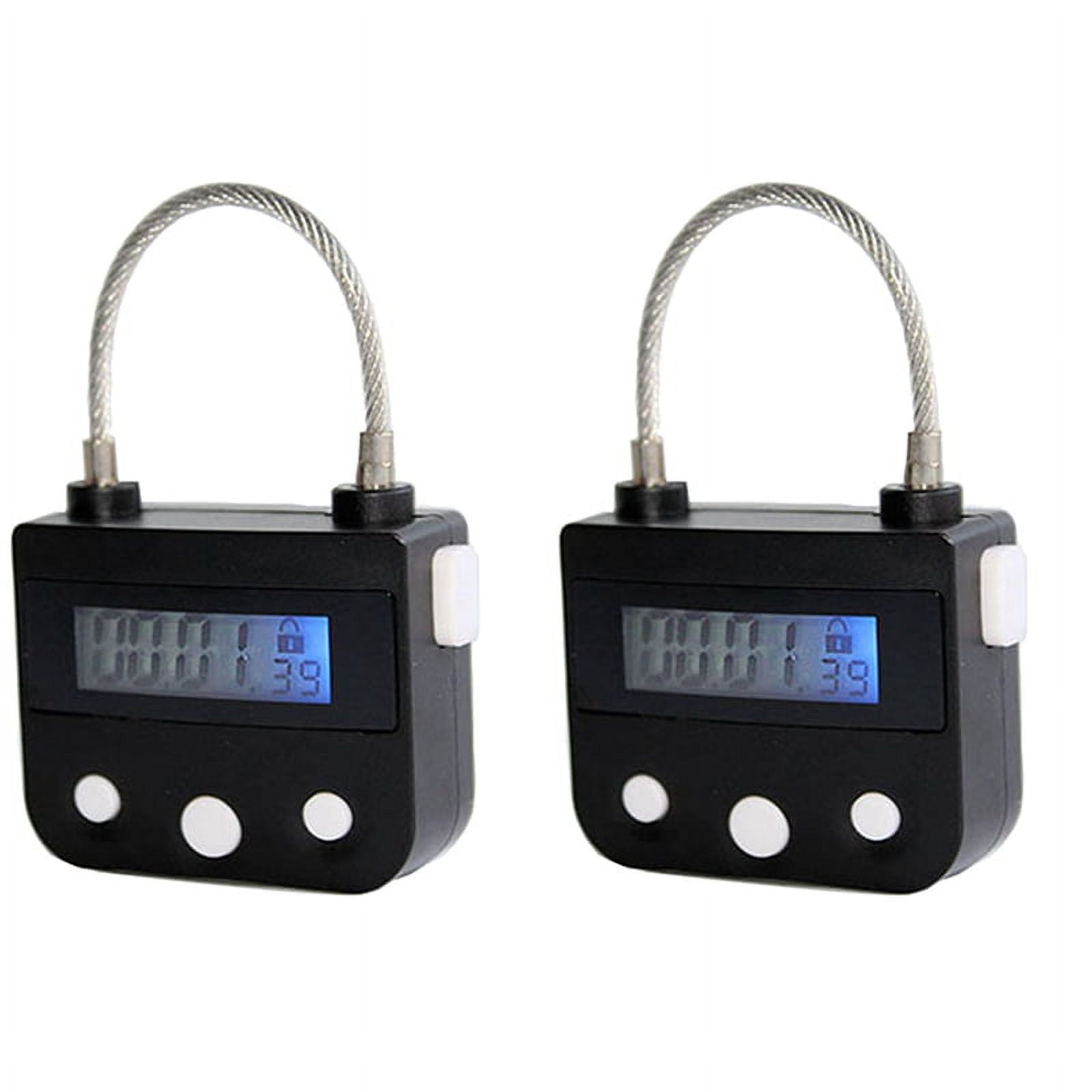 2X Metal Timer Lock USB LCD Display Electronic Rechargeable Multi ...