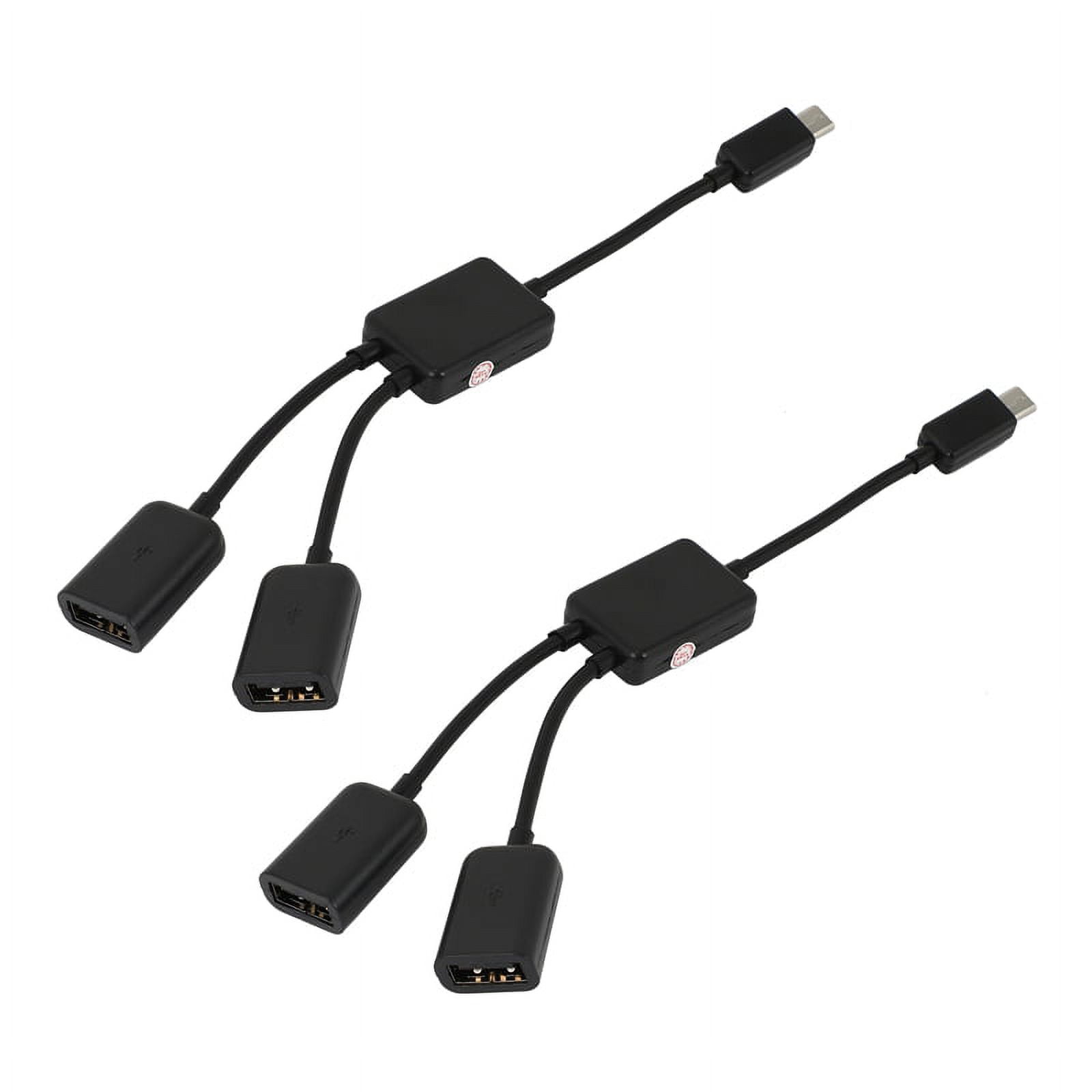 2X Micro-USB Host Cable,Micro-USB Male to 2X Type A Dual USB Female OTG ...