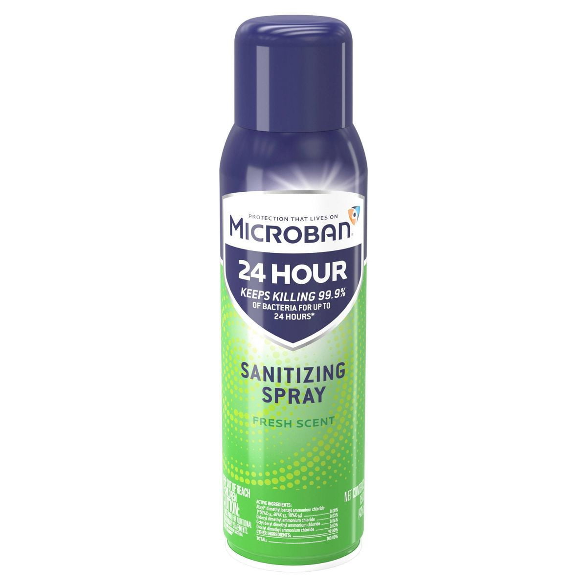 2X - Microban Fresh Scent 24 Hour Disinfectant Sanitizing Spray - 15 fl ...