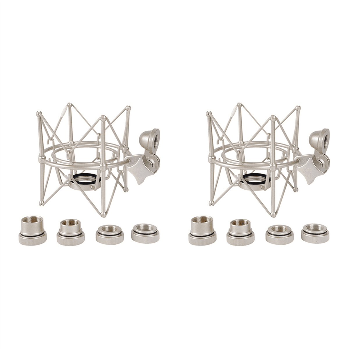 2X Microphone Shock Mount Adjustable Mount Recording Mic Stand Metal ...