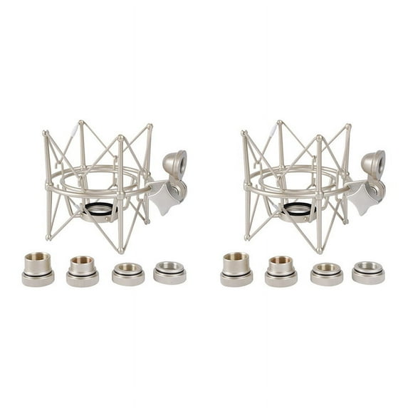 2X Microphone Shock Mount Adjustable Mount Recording Mic Stand Metal ...