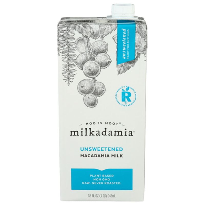 2X - Milkadamia Unsweetened Macadamia Milk 32 fl oz - Walmart.com