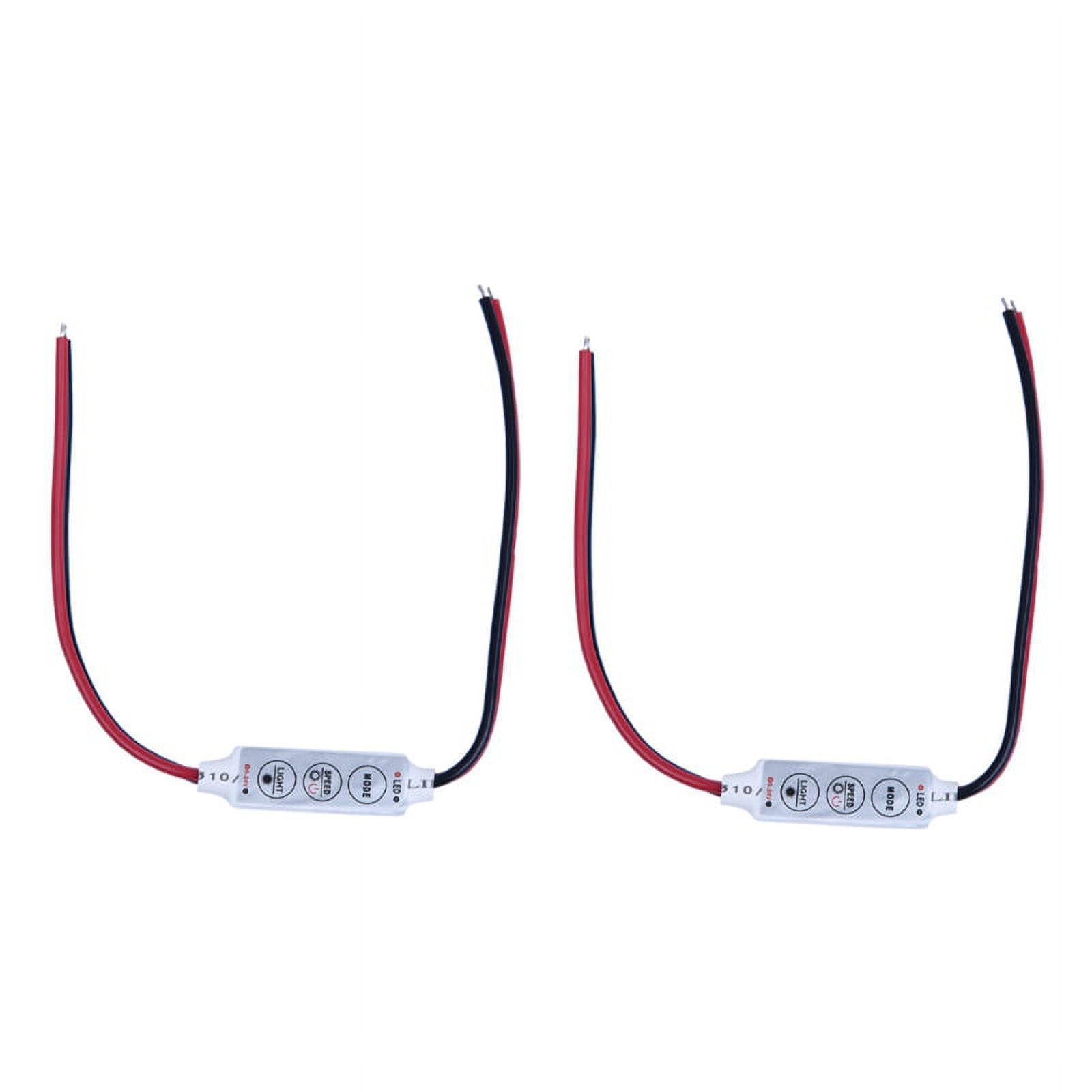 2X Mini 3 Keys Controller Dimmer for 3528 5050 LED Single Color Strip ...