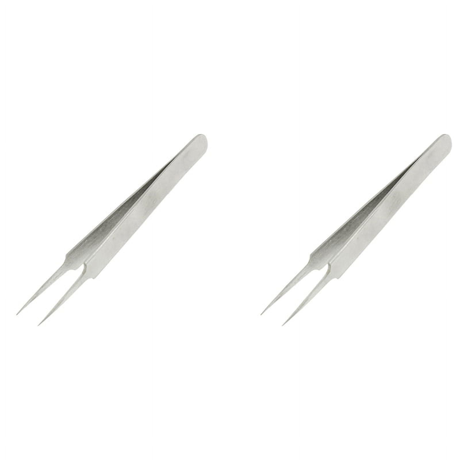 2X Mini Pointy Tip Stainless Steel Straight Tweezers 11cm - Walmart.com