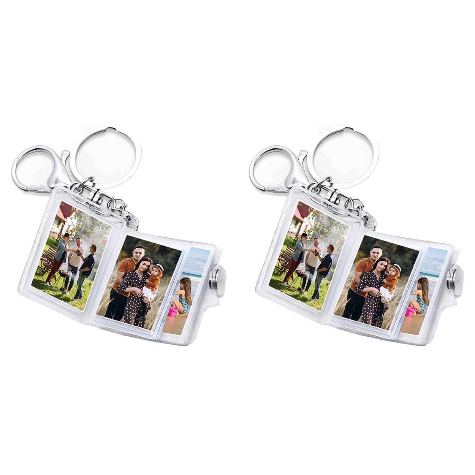 ! 2X Mini Small Photo Album Keychain 16 Pictures Book Holder Keyring ...