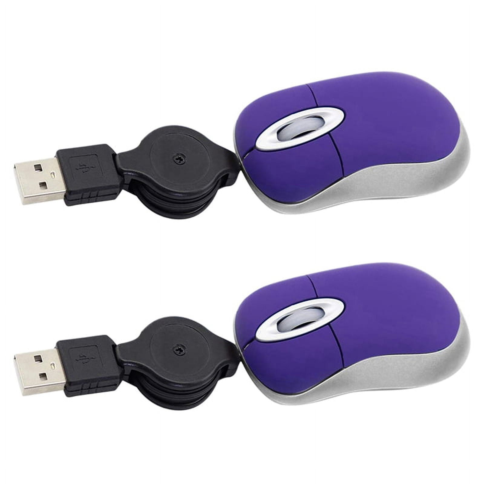 2X Mini USB Wired Retractable Tiny Small 1600 Optical Compact Travel ...