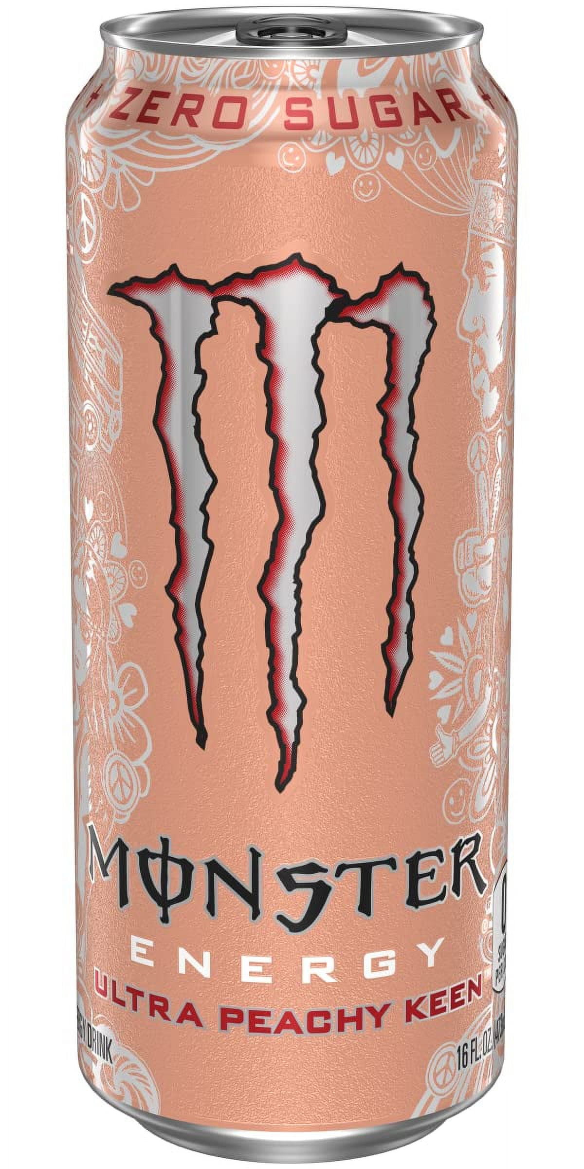 2X - Monster Energy Ultra Peachy Keen, Sugar Free Energy Drink, 16Oz ...