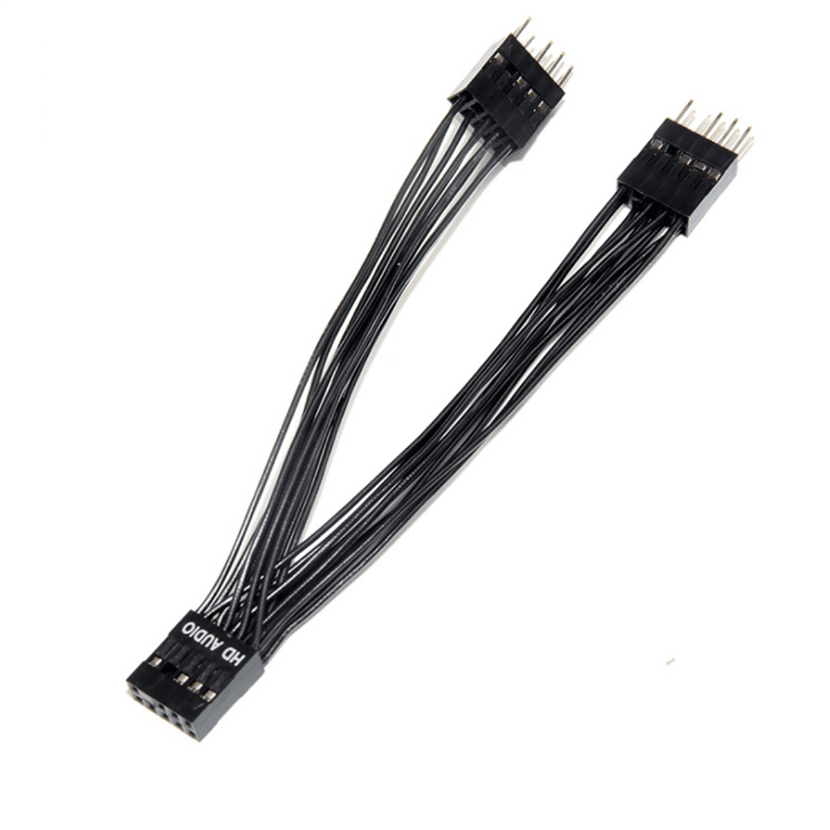 2X Motherboard Audio HD Extension Cable 9Pin 1 Female to 2 Male Y ...