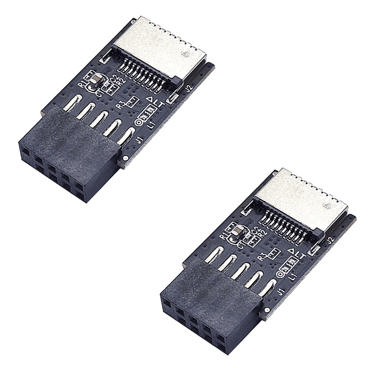 2X Motherboard USB2.0 9Pin to TYPE-C A-KEY Front Connector Converter ...