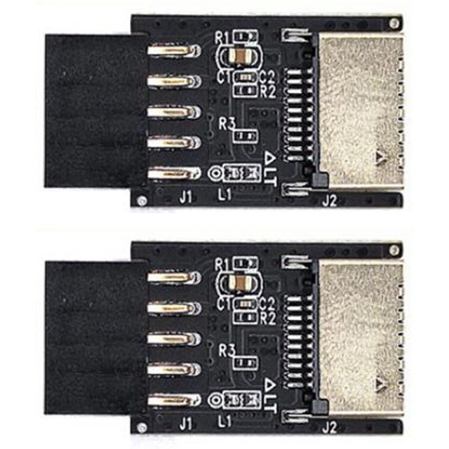 2X Motherboard USB2.0 9Pin to TYPE-C A-KEY Front Connector Converter ...