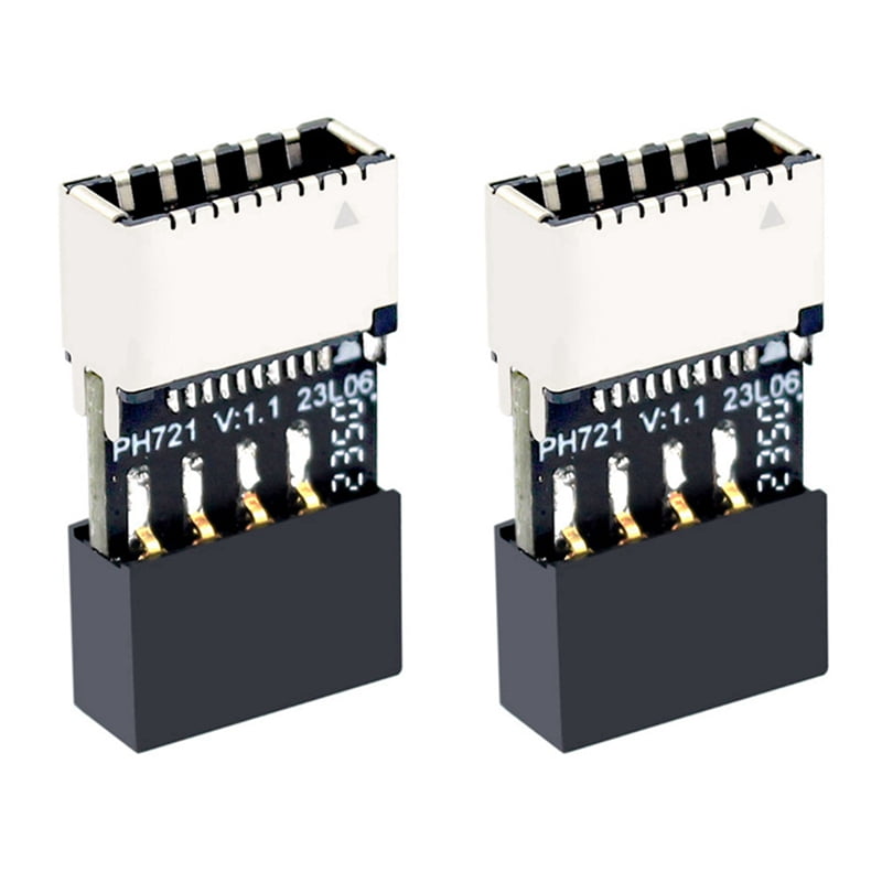 2X Motherboard USB2.0 9Pin to TYPE-E Female Adapter Chassis TYPE-C ...