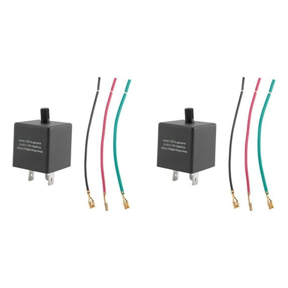 2X Motorcycle 3 Pin Adjustable Electronic LEDFlasher Relay for Car Turn ...