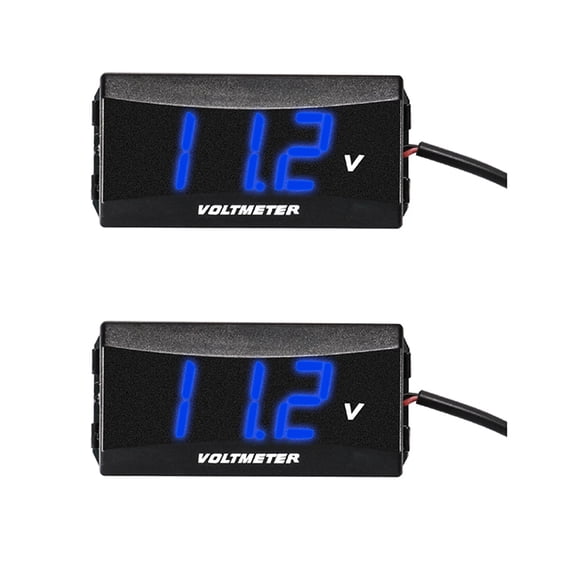 2X Motorcycle Mini LED Digital Voltmeter Monitor Panel Meter Voltage ...