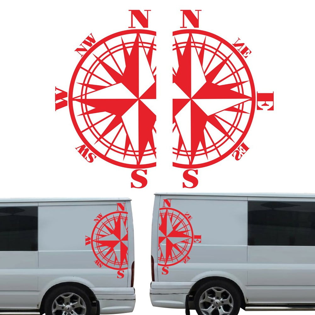 2X Motorhome Graphics Stickers Decals Camper Can Caravan RV Red ...