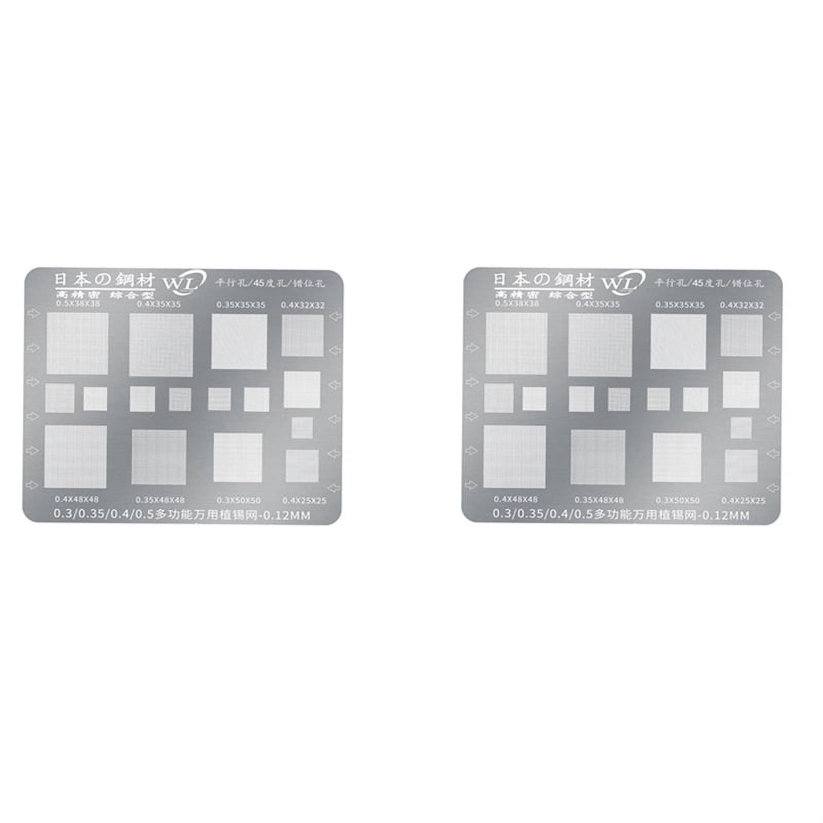 2X Multifunction BGA Stencil 0.3/0.35/0.4/0.5/Parallel/45 Degree Hole ...