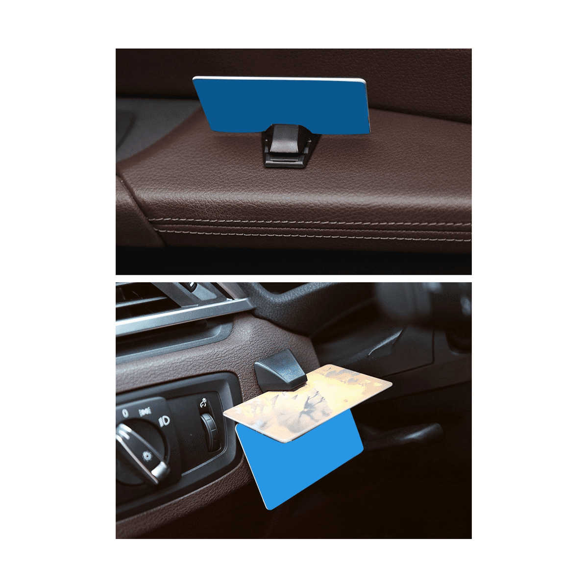 2X Multifunctional Card Ticket Holder Auto Car ID IC Clip Black ...