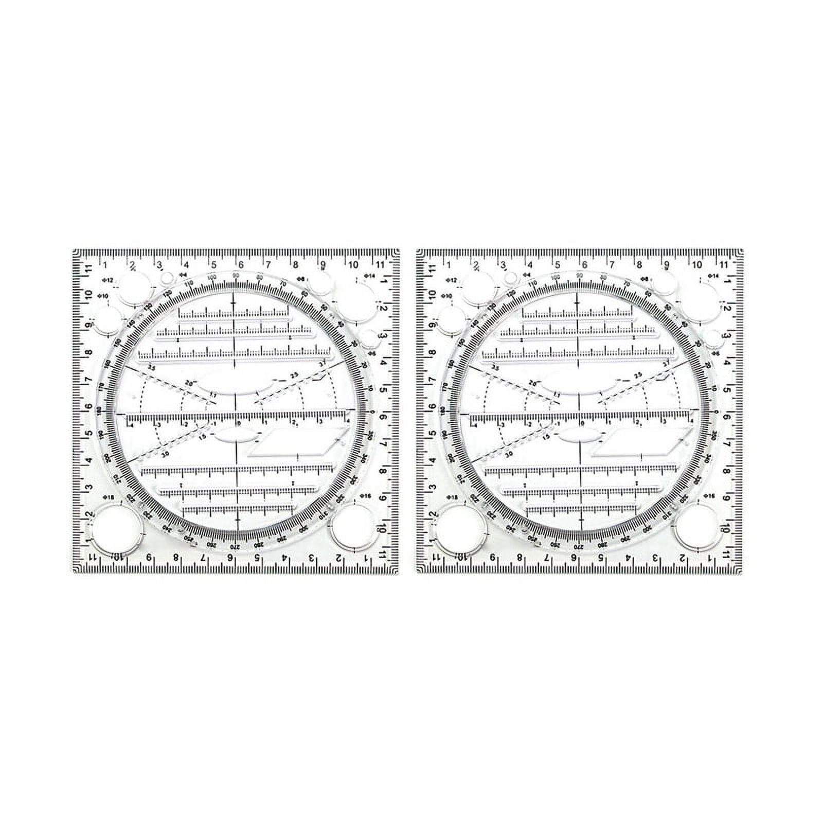 2X Multifunctional Circle Drawing Template, Geometric Drawing Tool ...