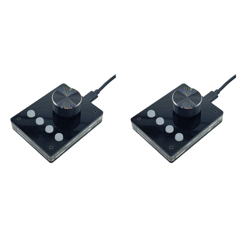 2X Multimedia Programmable Keyboard USB Knob Custom Mini Macro Volume ...