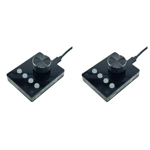 2X Multimedia Programmable Keyboard USB Knob Custom Mini Macro Volume ...