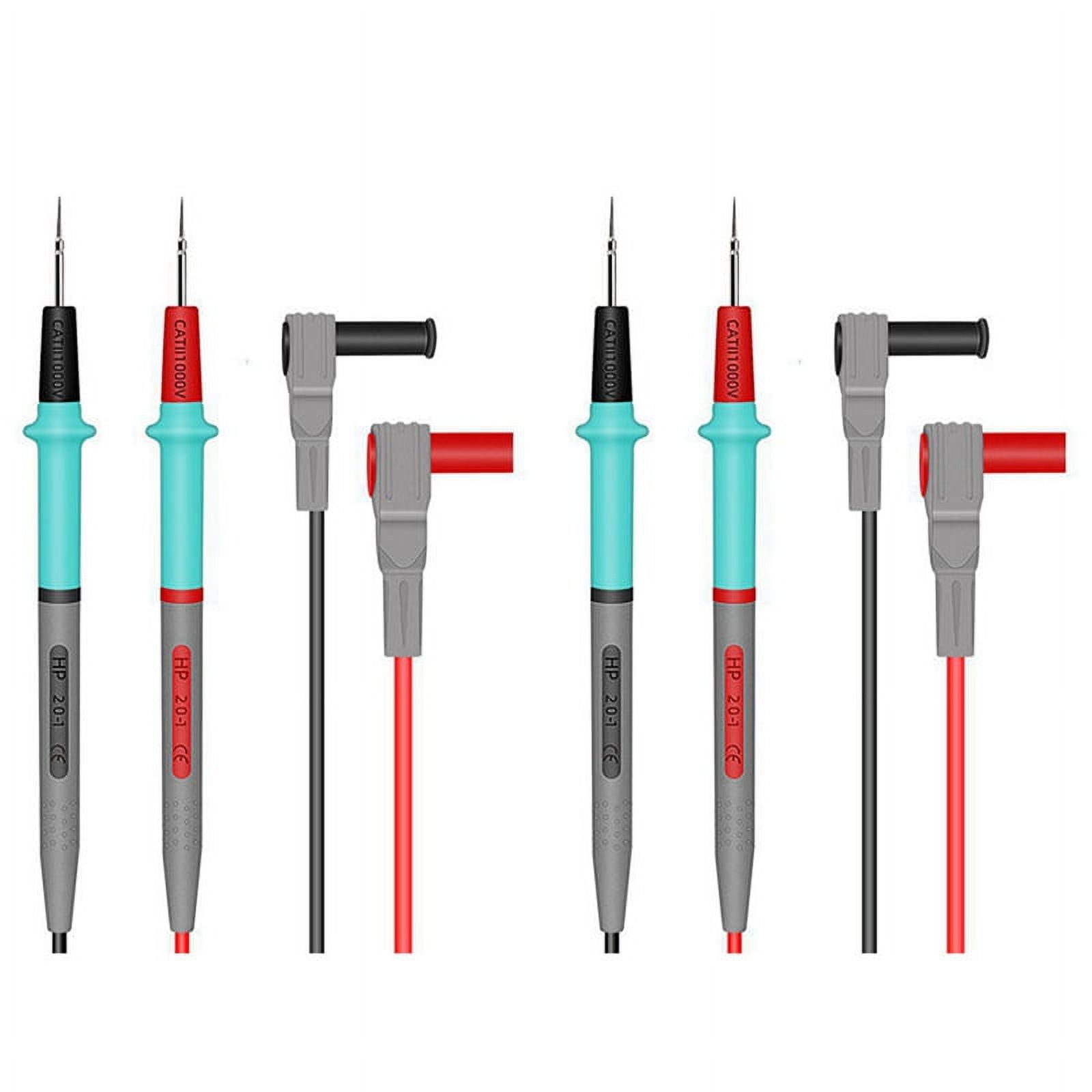 2X Multimeter Test Leads Silicone Line 1000V 20A Needle-Tip Probe ...