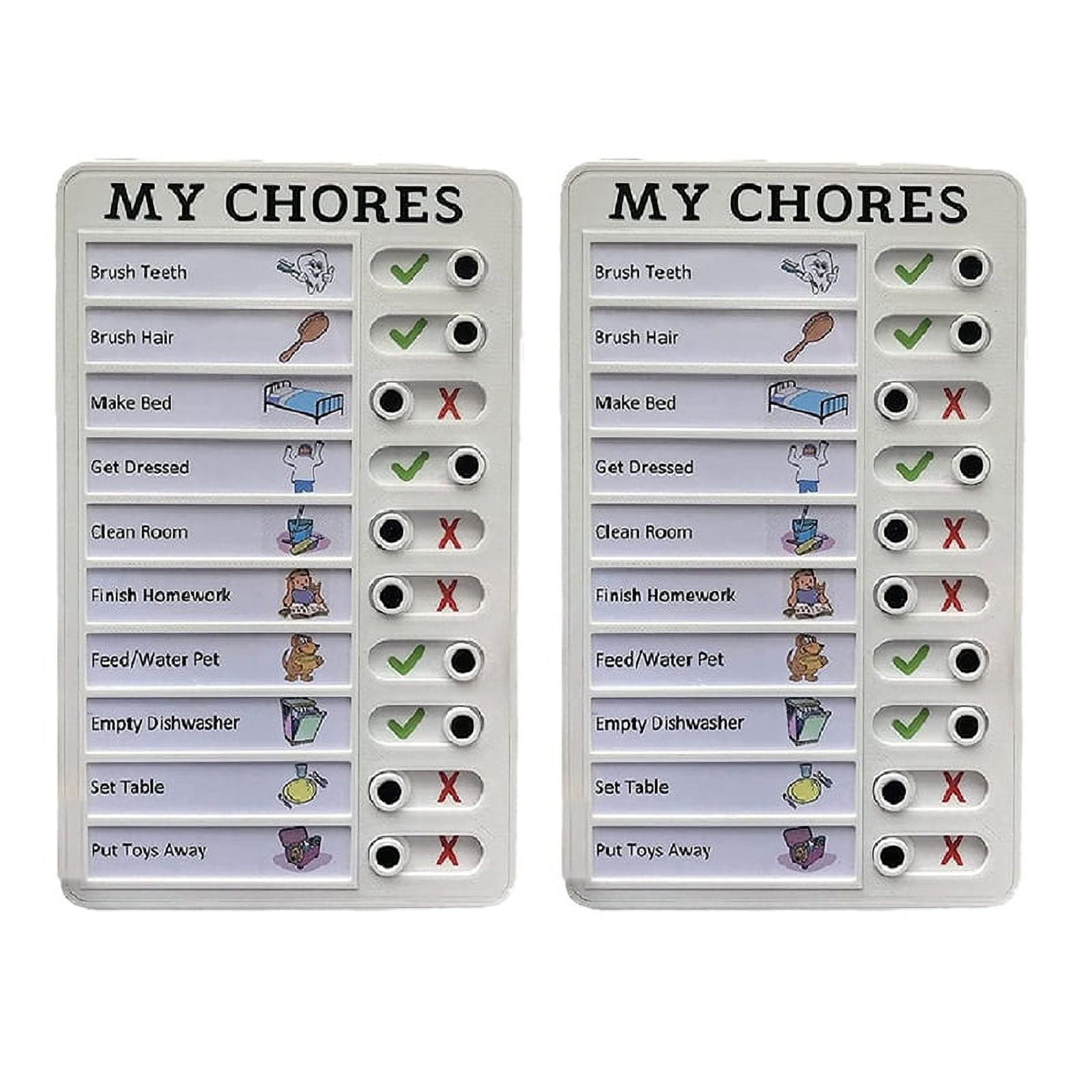 2X My Chores Memo Plastic Board, Detachable and Reusable Memo for Check ...