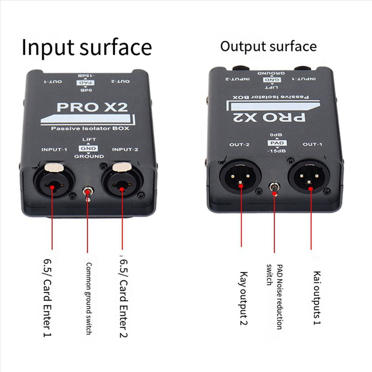 2X New 2-Way Audio Isolator, Audio Current Eliminator, XLR 6.5 ...