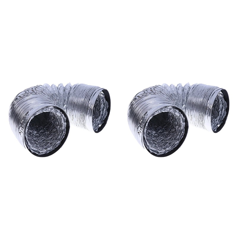 2X New 4 Inch 100mm Ventilation Pipe PVC Aluminum Tube Air Hose ...