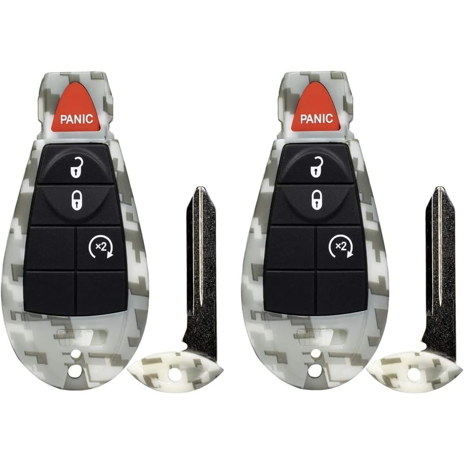 2X New Camouflage Keyless Entry 4 Buttons Remote Start Car Key Fob ...