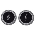 2X New Carpet Music Symbol Piano Key Black White Round Carpet Non-Slip ...