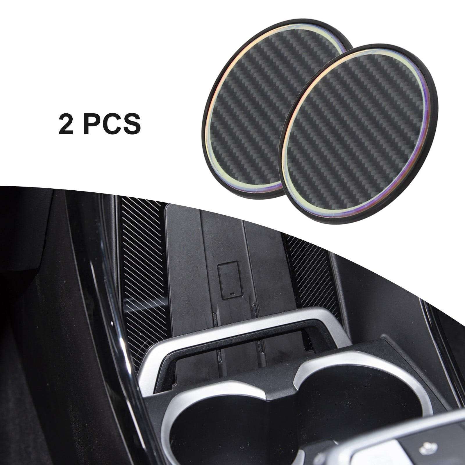 2X Night Car Cup Mat Coaster Pad Auto Interior Accessories - Walmart.com