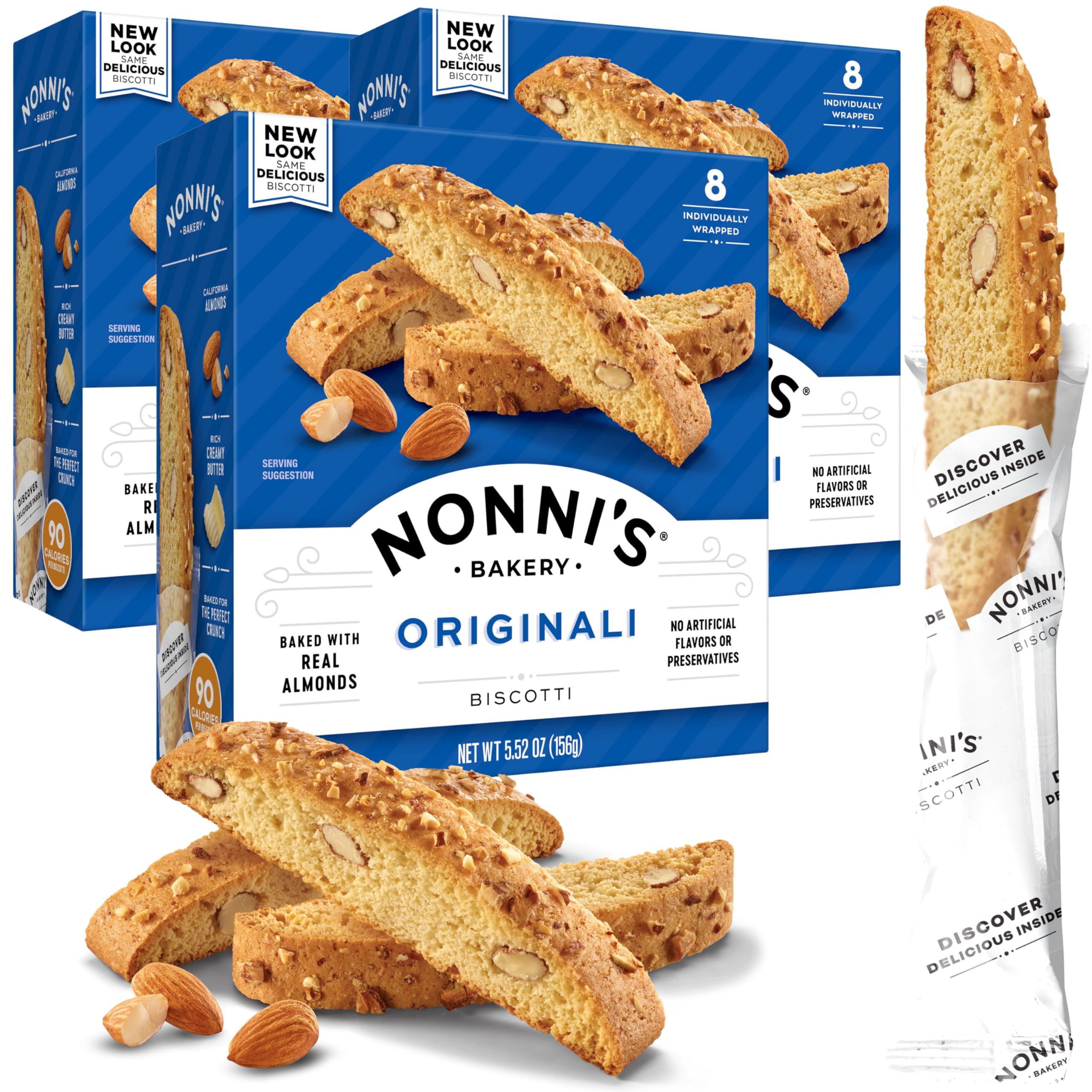 2X - Nonnis Originali Almond Biscotti Italian Cookies - 3 Boxes ...