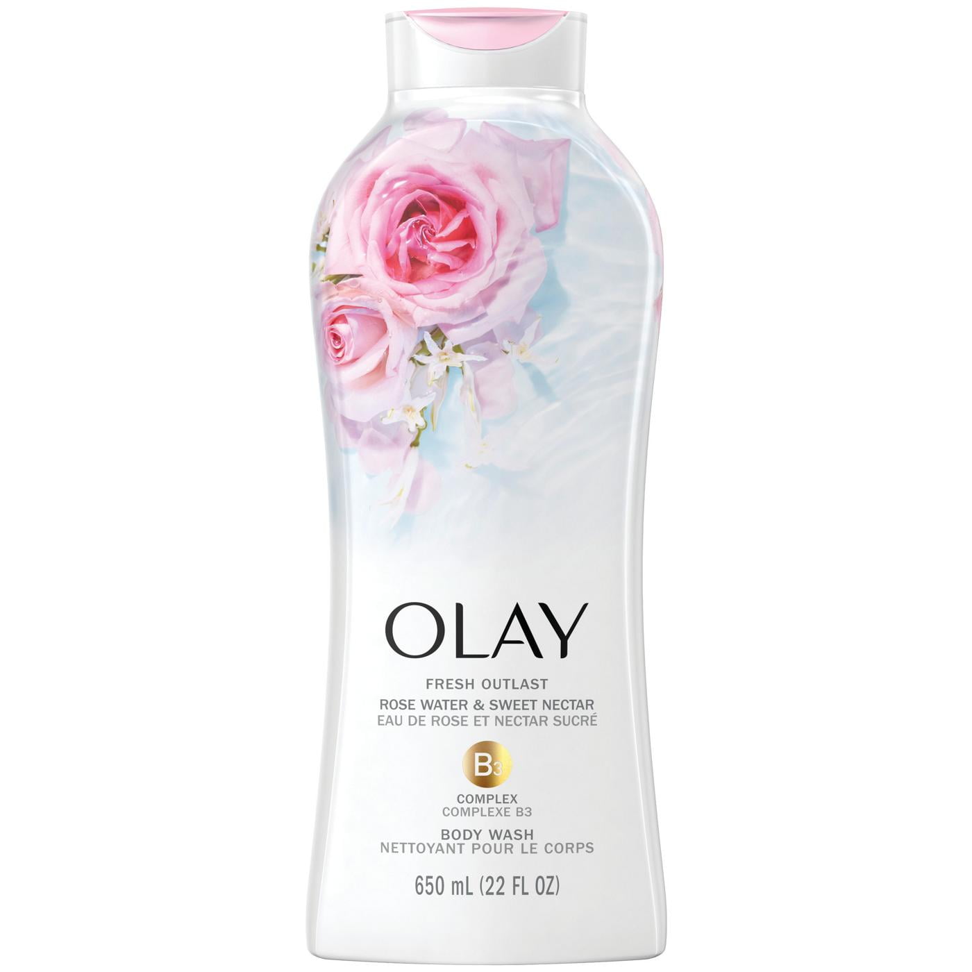 2X - Olay Fresh Outlast Body Wash - Rose Water & Sweet Nectar 22 oz ...